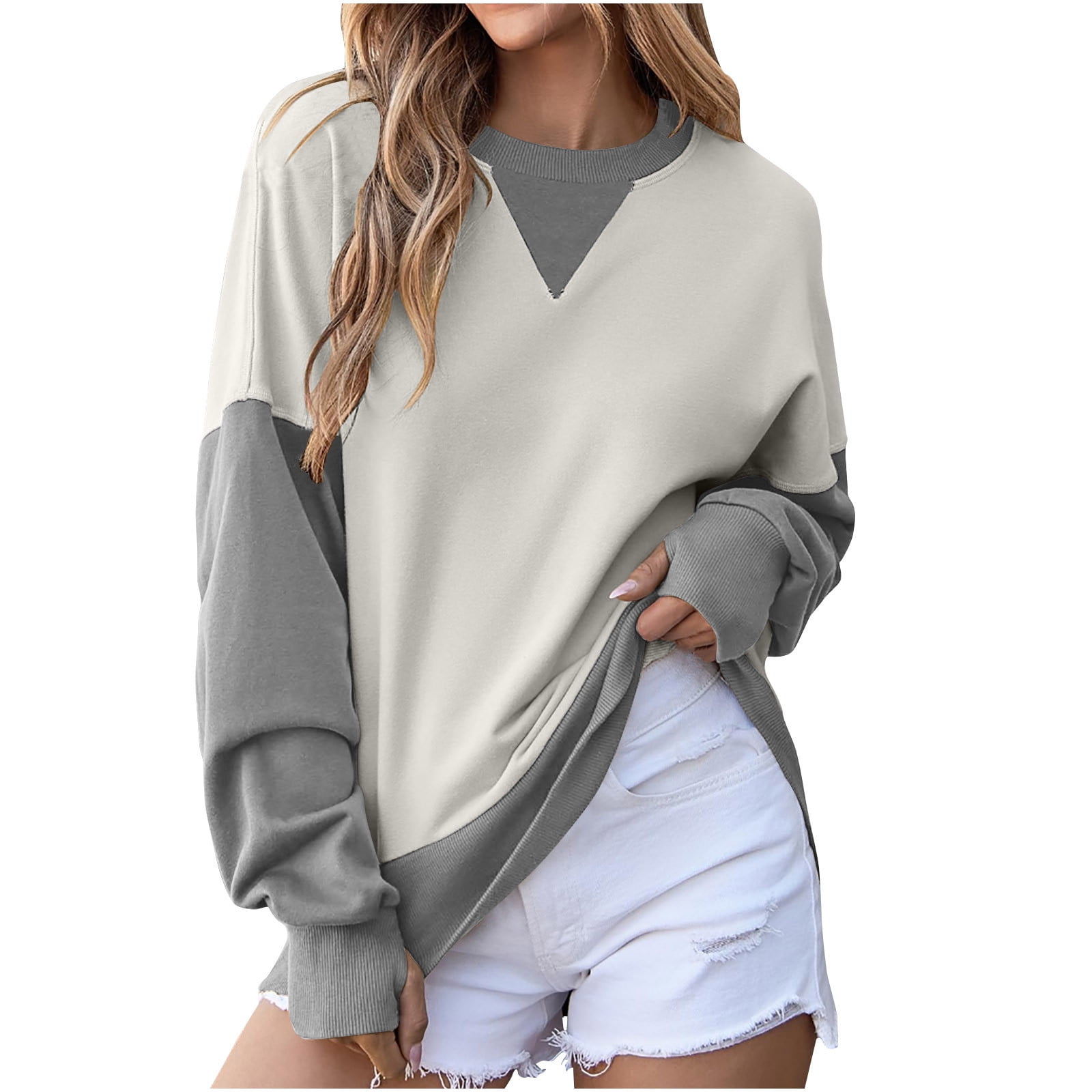 Click here for Zhonghui Womens Sweatshirt Colorblock Pullover Top... prices