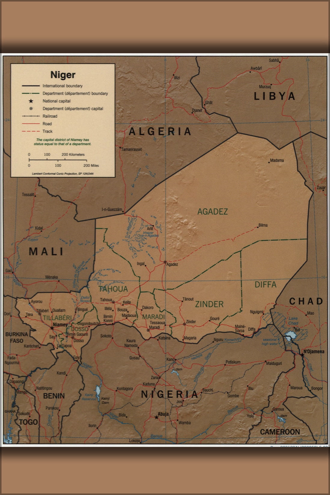24"x36" Gallery Poster, cia map of niger 2000 p2 - Walmart.com