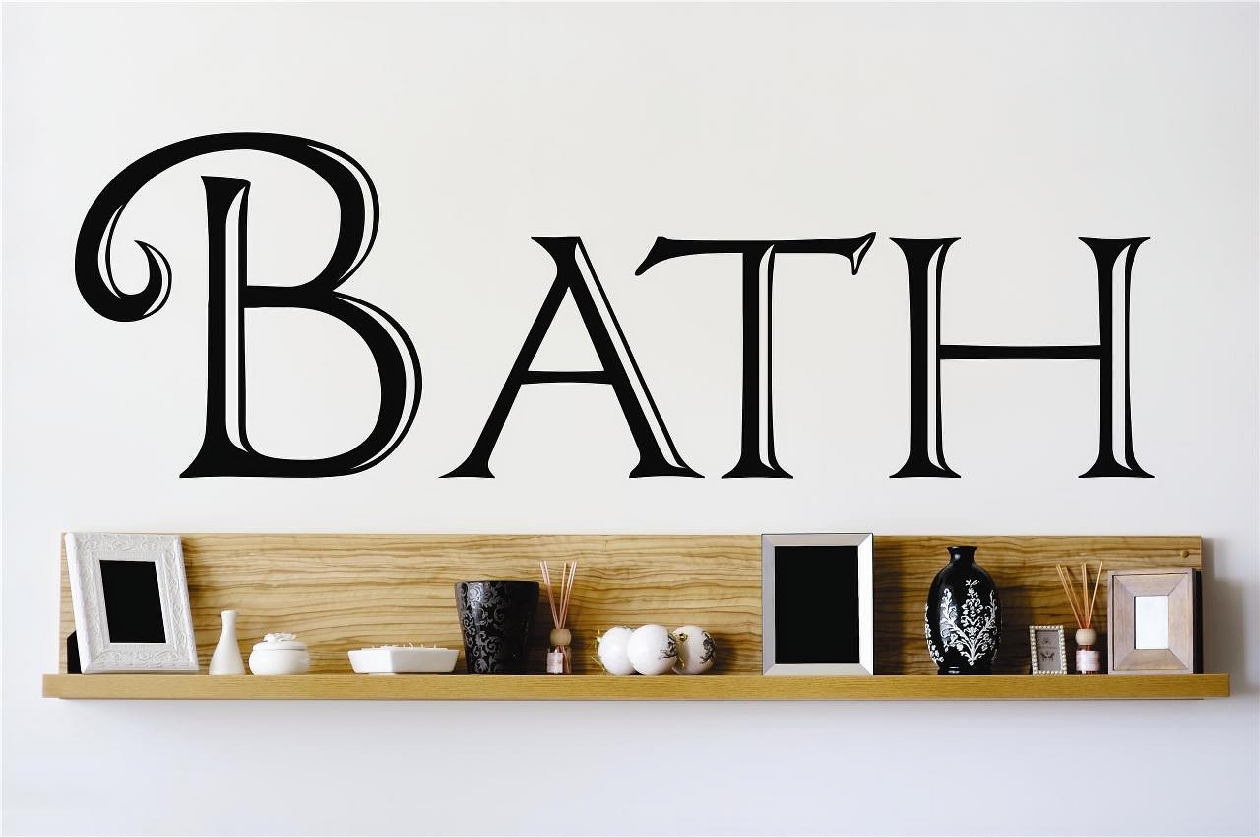 Custom Wall Decal Vinyl Sticker : Bath Lettering Tub Bathroom Quote ...
