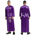 Choomomo Mens Stand Neck Clergy Robe Church Priest Style with Belt ...