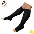 Open Toe 8-15 mmHg Mild Compression Leg Calf Circulations Zipper Socks ...