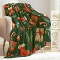 Candy Cane Throw Blanket- Ultra Soft,Fleece,Lightweight,Tocking,Holly ...