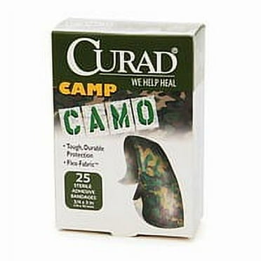 Curad Kids Flex-Fabric Bandages, Green Camouflage Themed, 4-Sided Seal ...