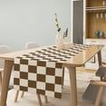 Checkered Table Runner Brown Cute Retro Checkerboard Vintage Aesthetic ...