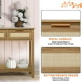 LAZZO Narrow Entryway Accent Storage Furniture, Rattan Console Table ...