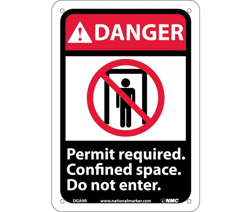 NMC Signs Dga9R, Danger Permit Required Confined Space Do Not Enter ...