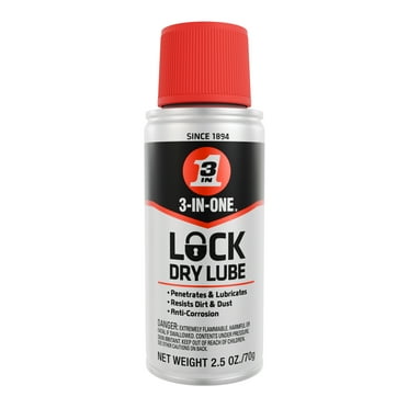 3-IN-ONE Lock Dry Lubricant Spray, 2.5 Oz for Hardware, Home and ...