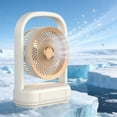 USB Desk Fan with LED Light Rechargeable Portable Quiet Small Table Fan ...