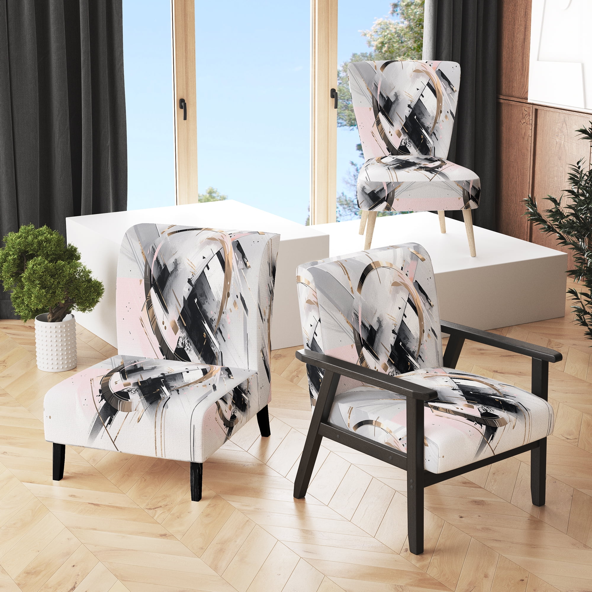 Click here for Designart Mosaic Echoes In Pink And Grey Ii Pink C... prices