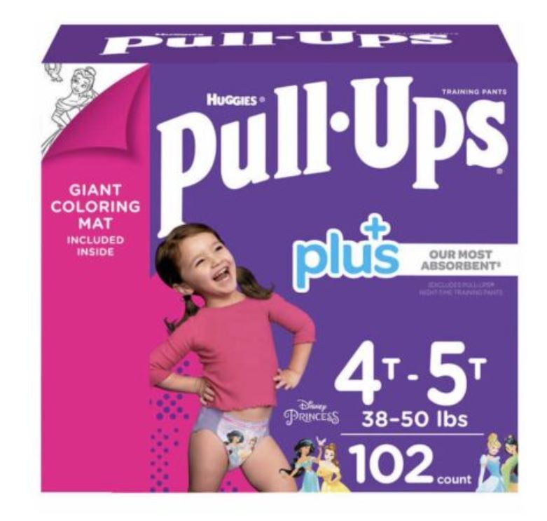 Huggies Pull-Ups Plus Training Pants For GIRLS, Size 4T-5T, 102 Count ...