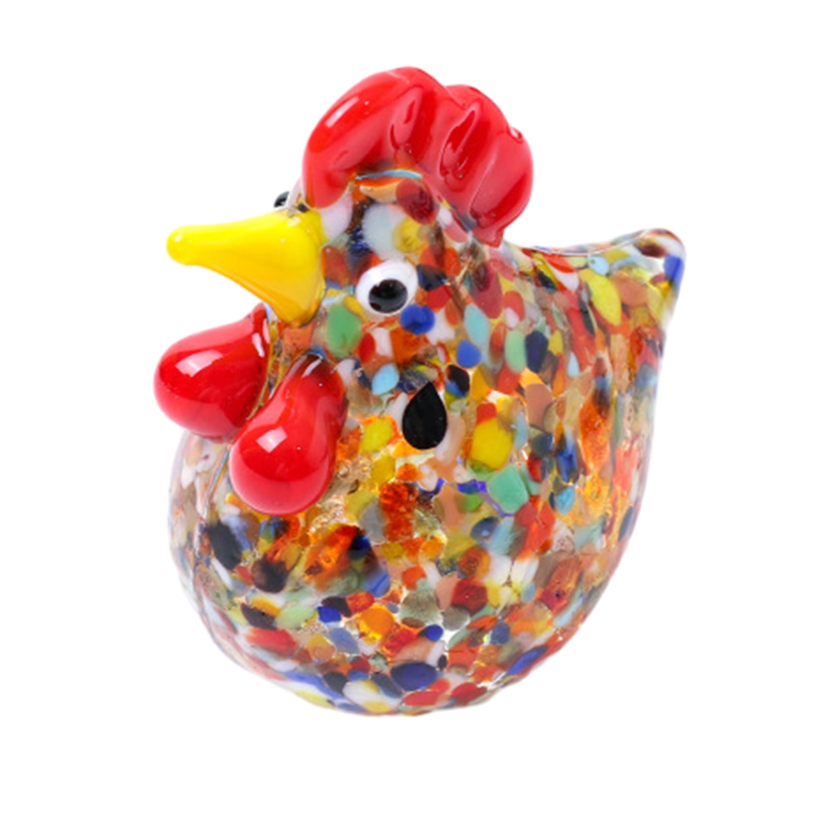 FaLX Colourful Glass Rooster Figurine - Stable Base - Turkey Animal ...