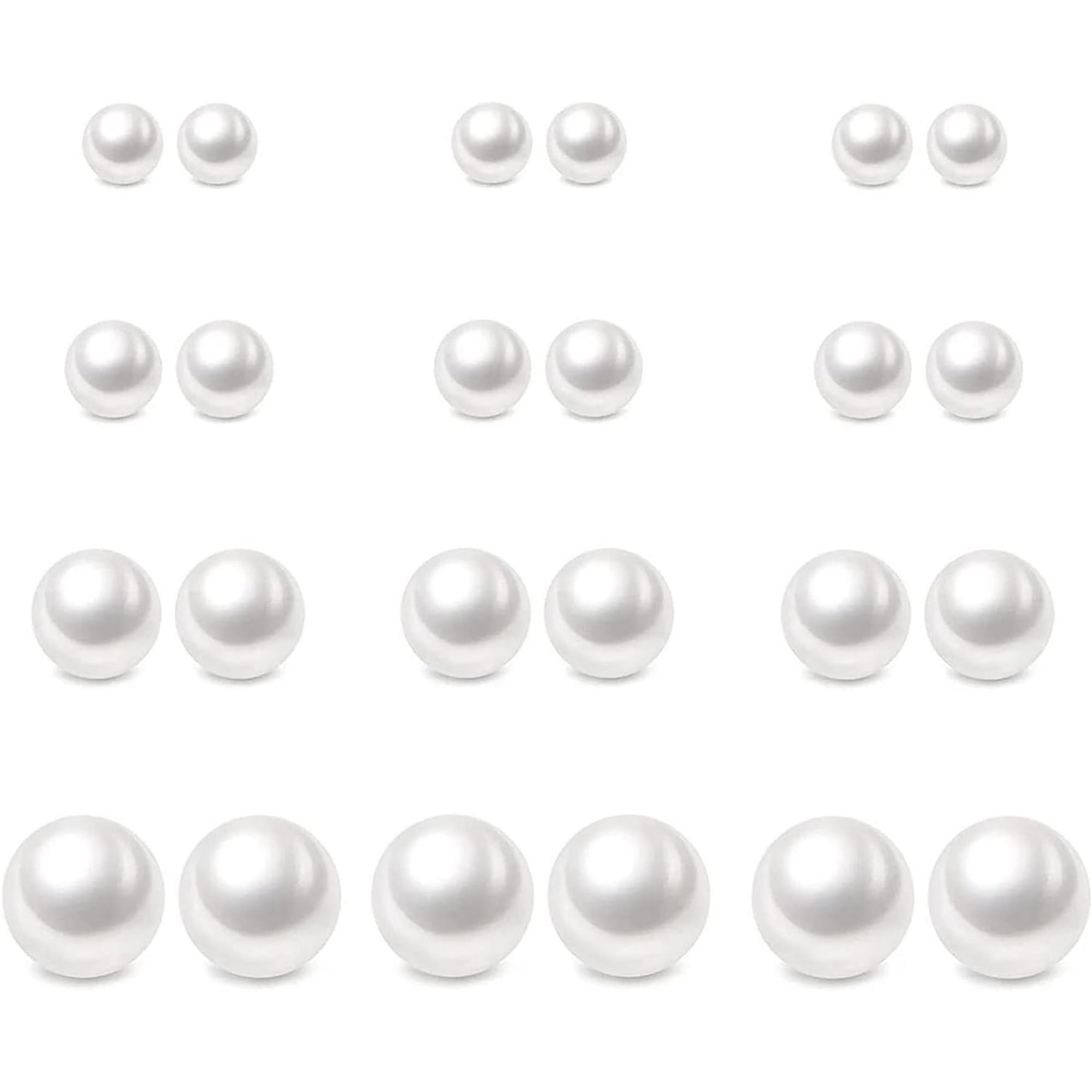 Click here for Salafire 12 Pairs Pearl Studs Earrings For Women... prices