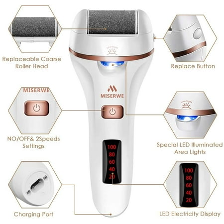 Callus Remover with LED Display Cordless Rechargeable Electric Feet ...