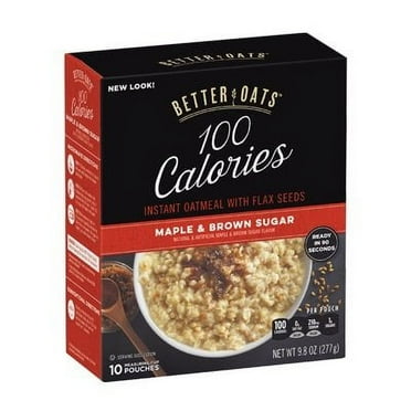 Better Oats 100 Calorie Maple and Brown Sugar Oatmeal with Flax Seeds ...