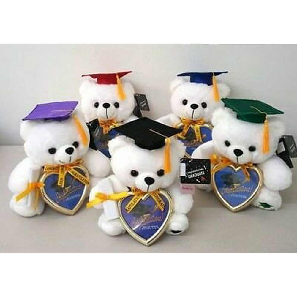 9" Graduation Plush Teddy Bear with Cap & Diploma Holding Heart Frame ...