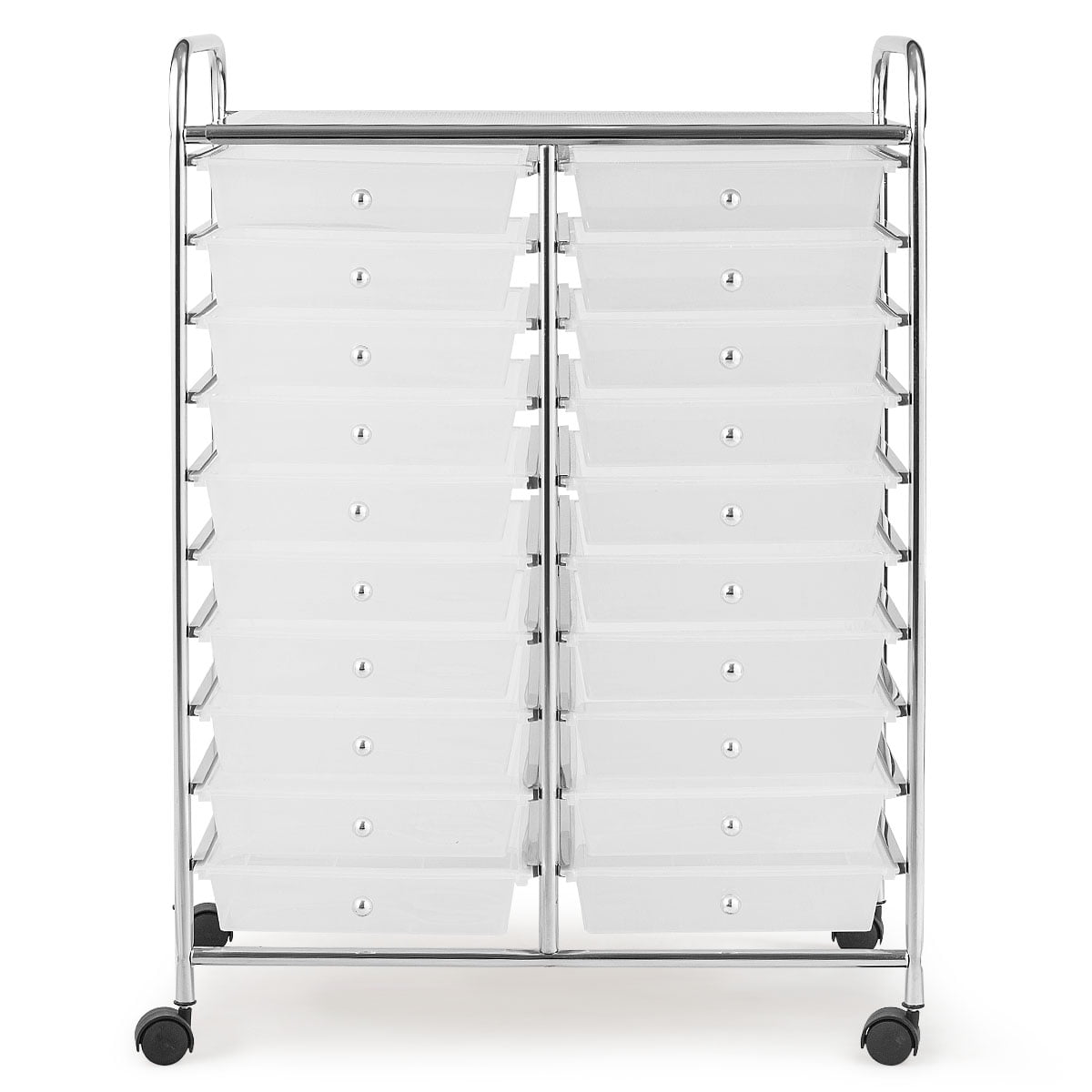 Topbuy 20-Drawers Rolling Storage Cart with Organizer Top Clear ...