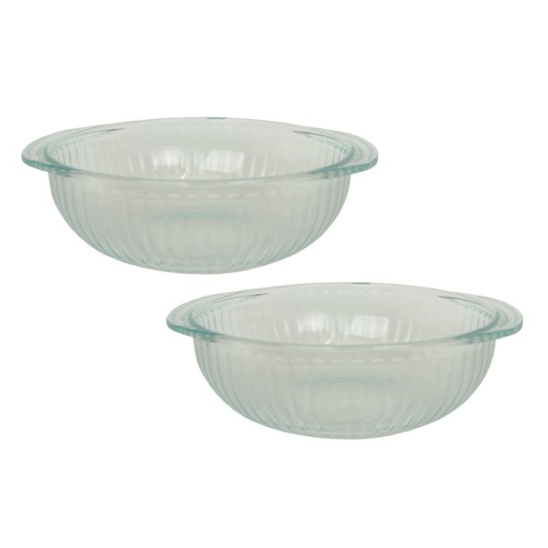 Pyrex 024-B 2qt Clear Glass Baking Casserole Bowls (2-Pack) - Walmart.com