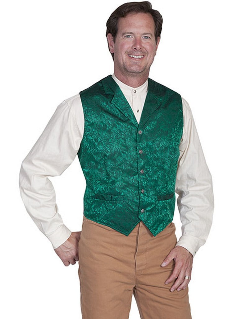 Scully Western Vest Mens Silk Adjustable Back Button Front 535354 ...
