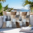 Abstract Gray Brown Outdoor Pillow Covers 20x20 Inch Throw Pillow ...