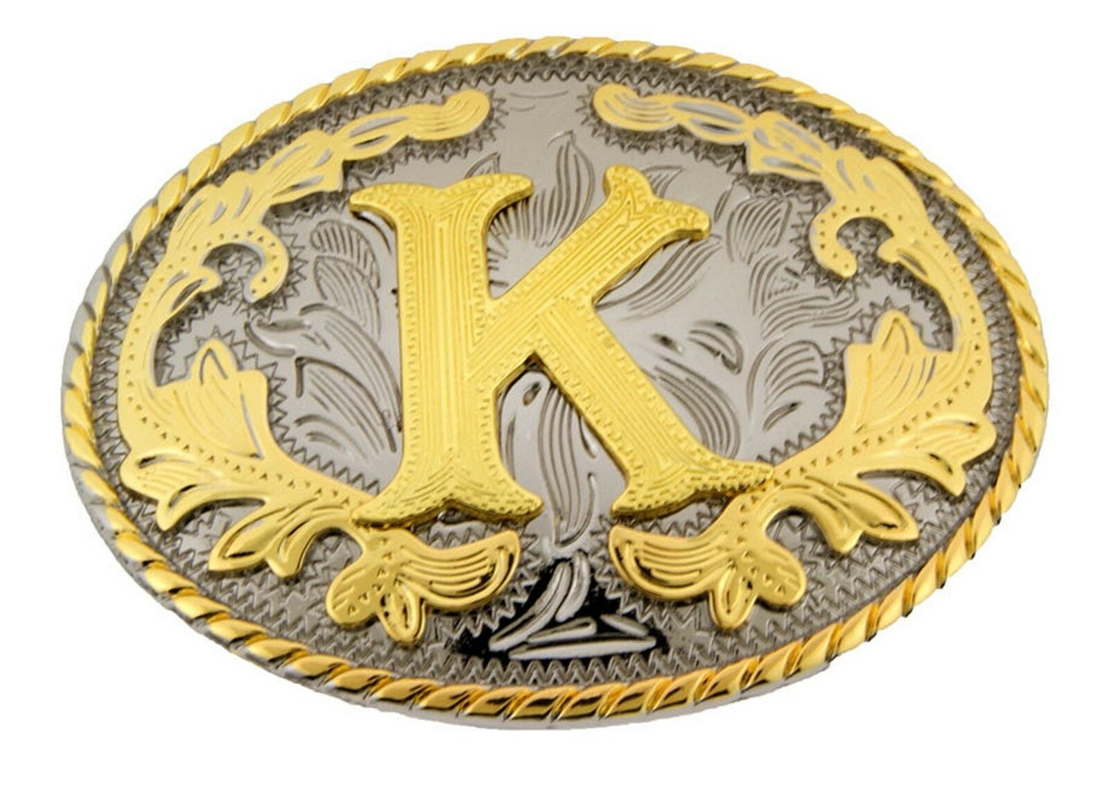 Initial Letter "K " Belt Buckle Monogram Middle Initial Alphabet ...
