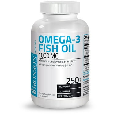 Bronson Omega 3 - Triple Strength Fish Oil 2720mg, High EPA & DHA, Non ...