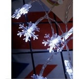 LED Snowflake String Lights, 33ft, 2 Modes, Battery Powered, Indoor ...