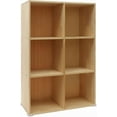 6 Cube Storage Shelf, 35.4x11.8x23.6 Inch Solid Wood Bookshelf ...