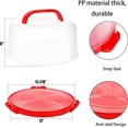Cake Carrier with Collapsible Handle - Plastic Red Cake Container and ...