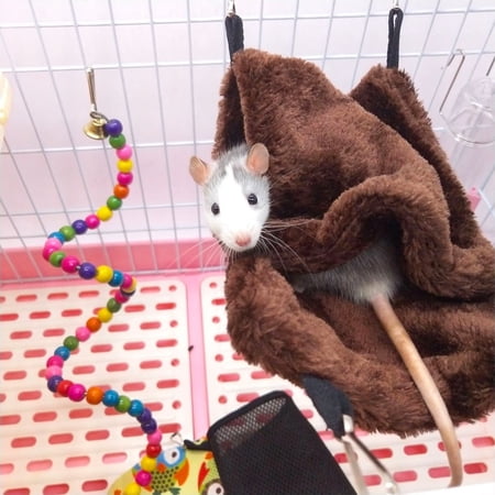 Flannelette Hamster Hammock, Pet Hanging Bed, Soft Coffee Small Pets ...