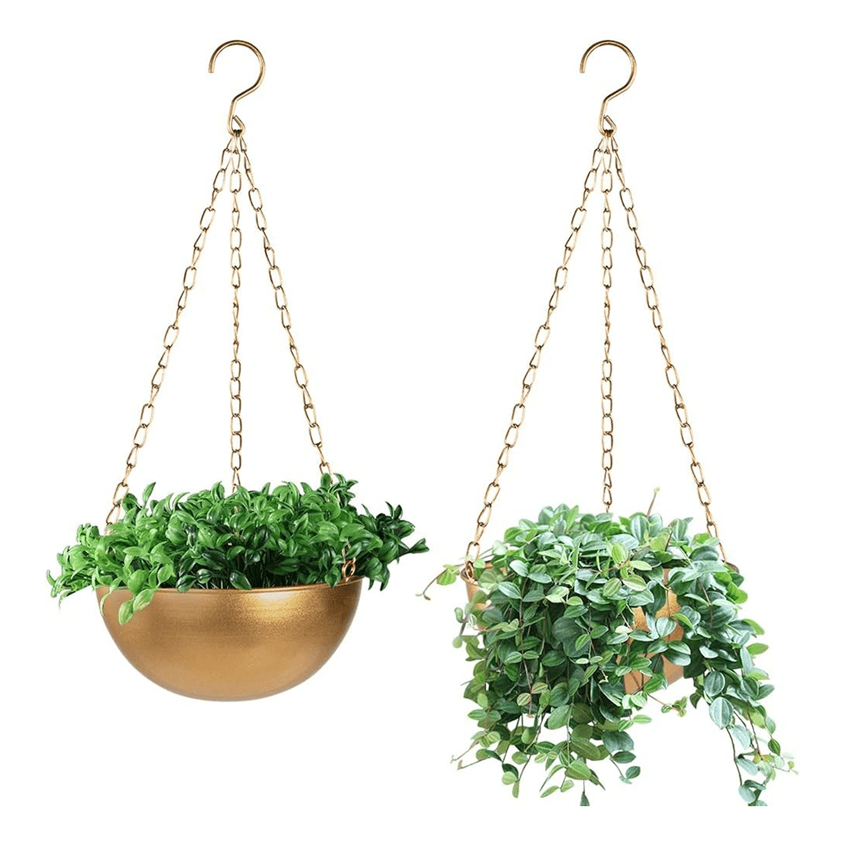 Click here for Unbranded Large Gold Hanging Planter With Drainage... prices