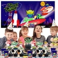 Pizza Planet Aliens Birthday Party Decor Set - 5x2.3ft Themed Backdrop ...