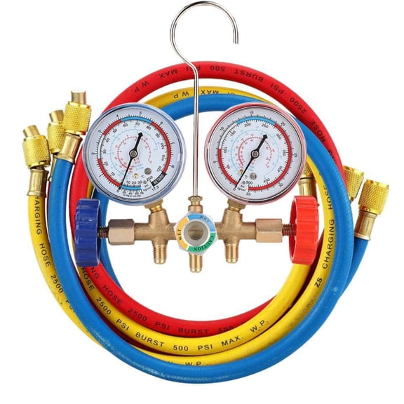 Refrigeration Digital Manifold Gauge Set HVAC Pressure Meter Kit 2 ...