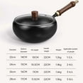 Chinese handmade wok, with glass lid, uncoated wrought iron pan ...