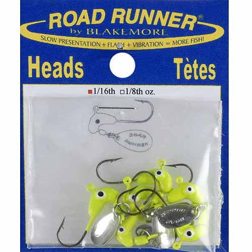 Road Runner Heads, 1/16 Oz.,Underspin Fishing jig. - Walmart.com