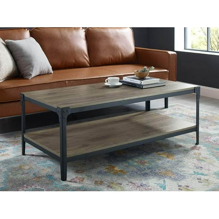 Walker Edison Angle Iron Rustic Rectangular Coffee Table - Available in ...