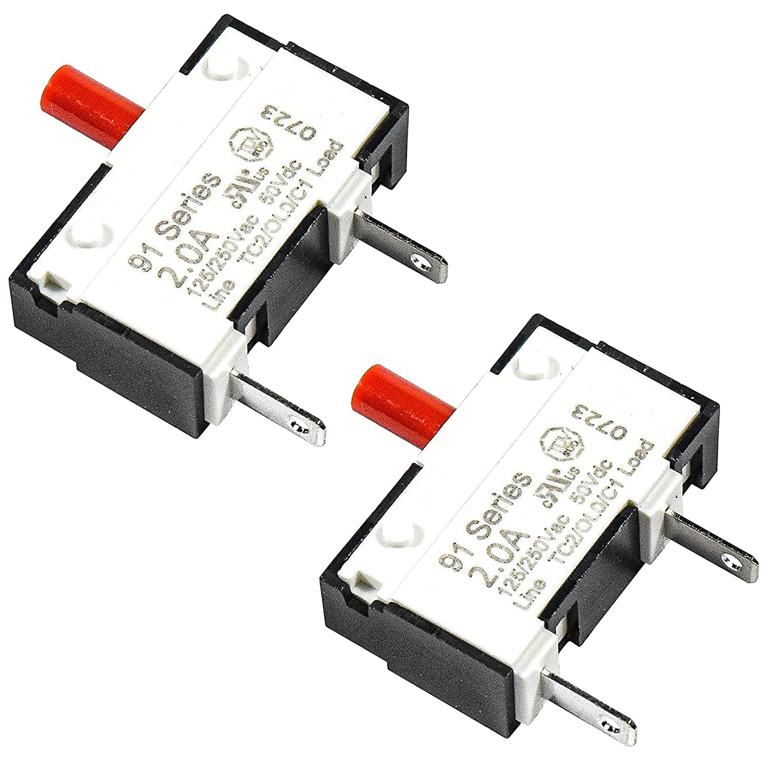 HQRP 2-Pack Push-to-Reset Thermal Circuit Breaker 91-Series Compatible ...