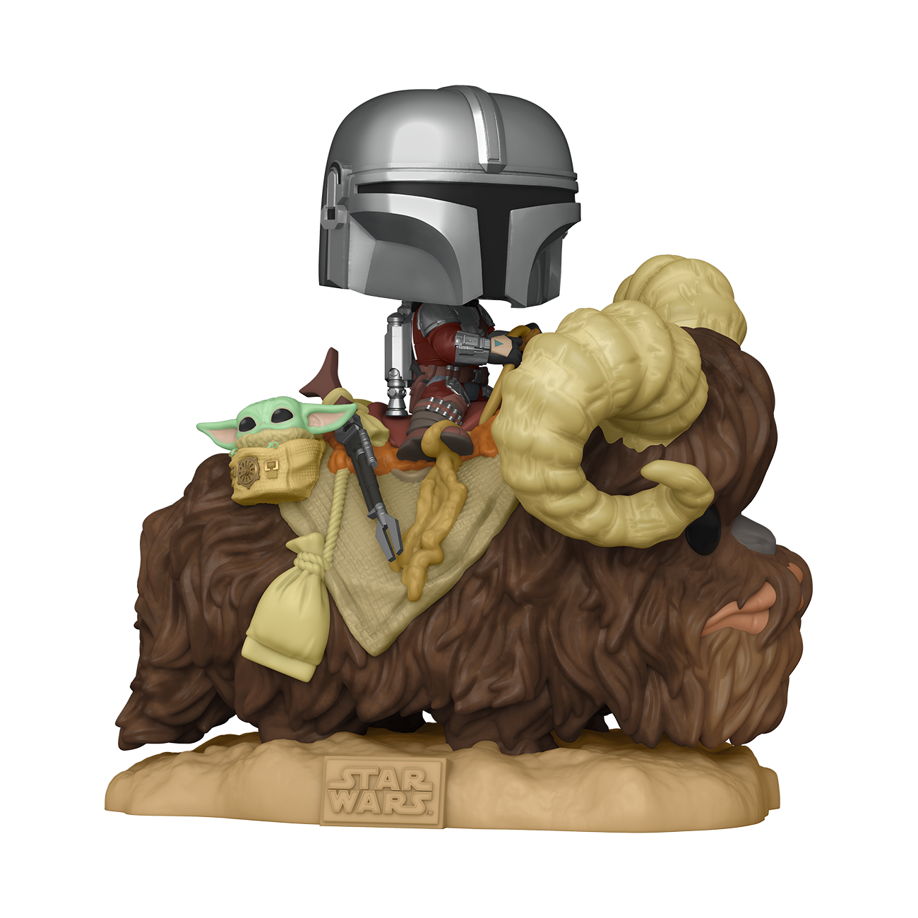 Funko POP Deluxe The Mandalorian Mandalorian On Bantha With Child