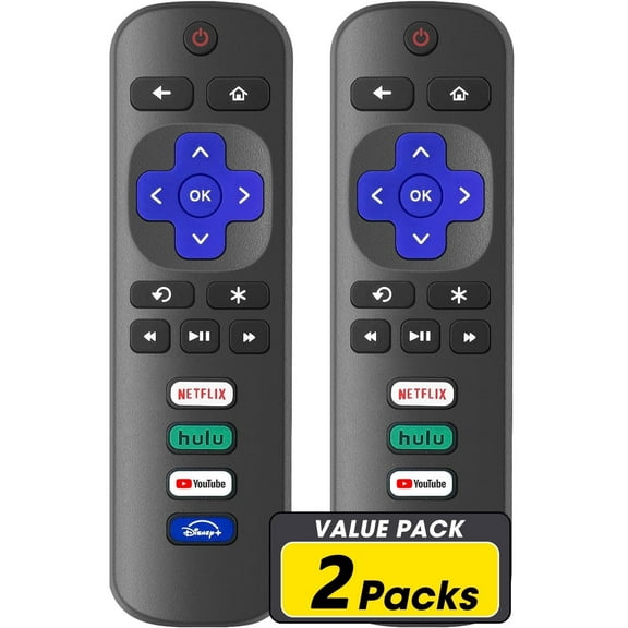 3 Pack Replacement Remote Control Only for Roku TV, Compatible for TCL ...