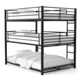 Furniture of America Botany Metal Queen Triple Bunk Bed in Sand Black ...