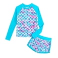 Laipiong Girls 2 Piece Swimsuits Summer Trendy Scale Print Long Sleeve ...