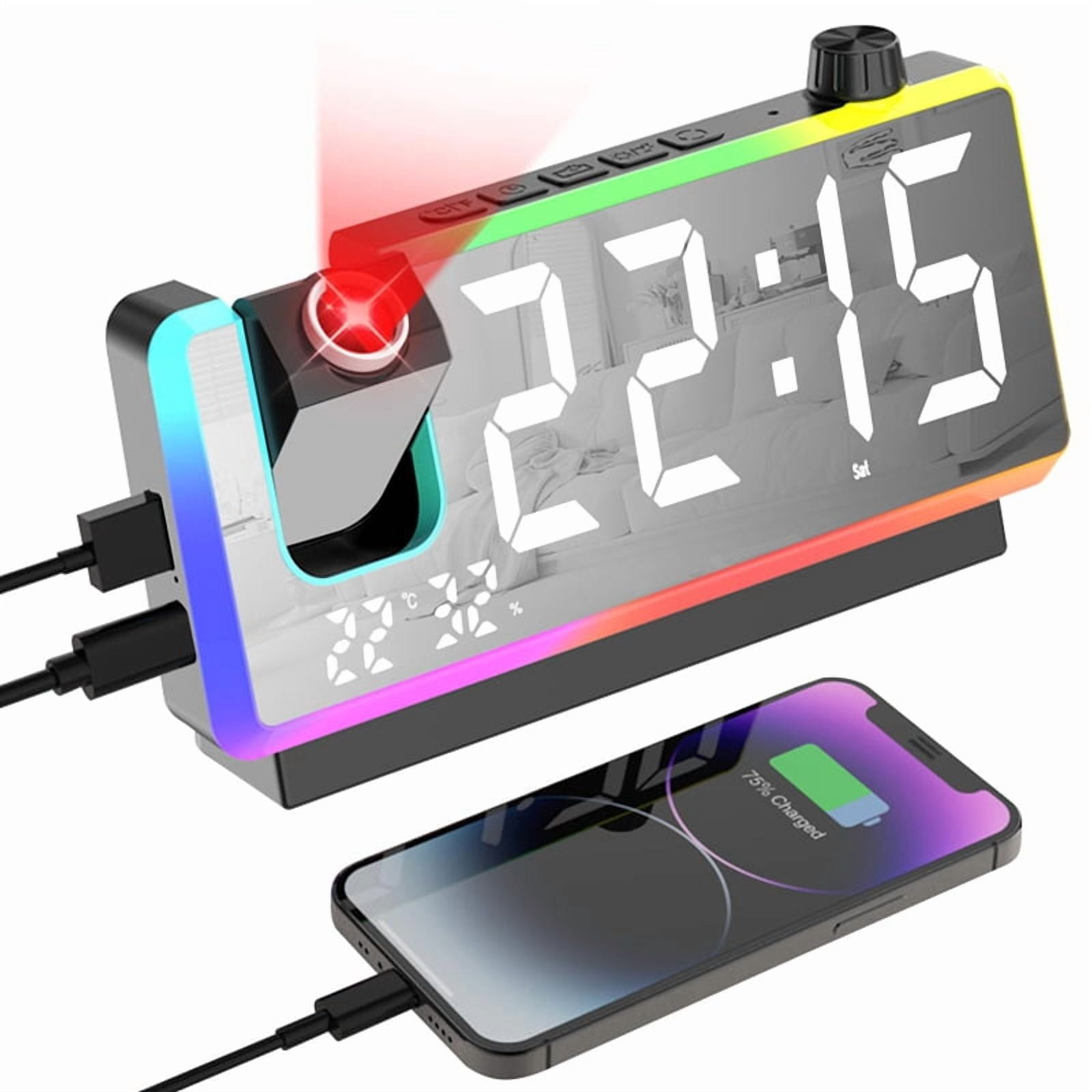 Click here for Unbranded Projection Alarm Clock For Bedroom With... prices