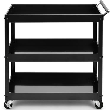 TOOLF 3-Tier Rolling Cart, Metal Utility Cart with Mute Wheels, DIY ...
