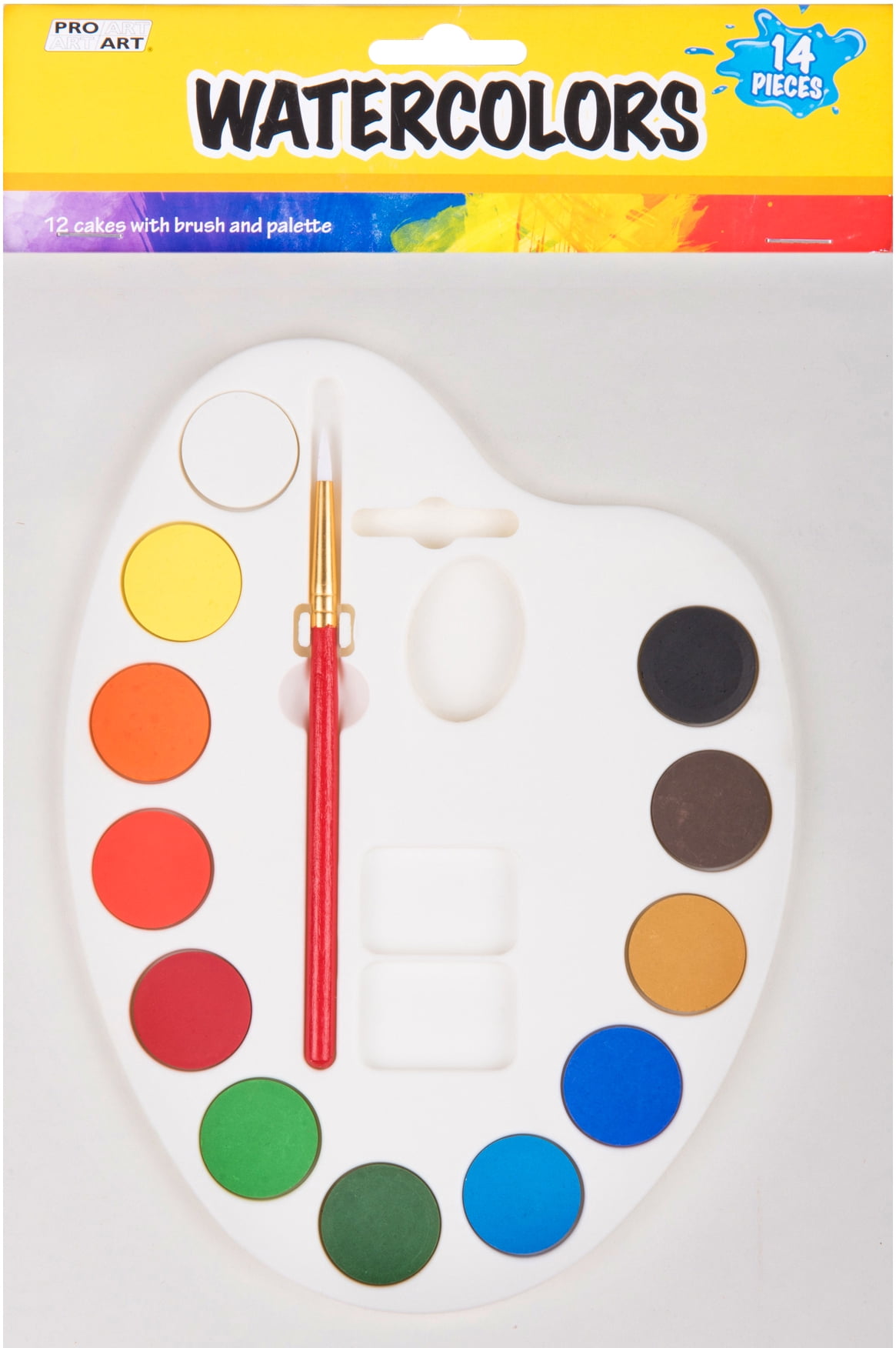 Pro Art Watercolor Cake Set W/Brush & Palette-Assorted Colors | Walmart ...