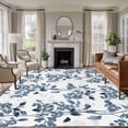Blue Fruit Washable Rug 5x8 Area Rug for Living Room Bedroom Non Slip ...