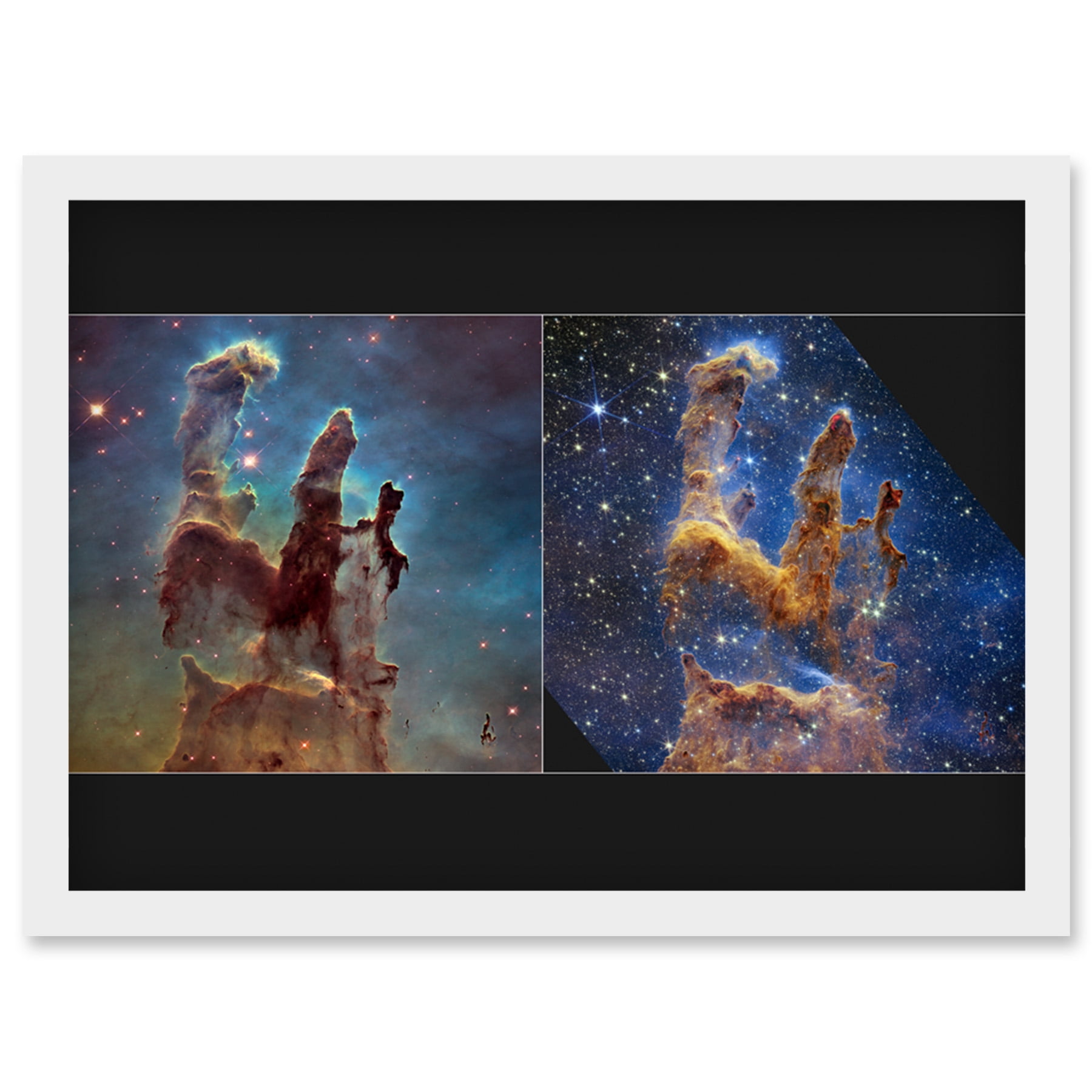 NASA James Webb Hubble Comparison Space Telescope Pillars of Creation ...