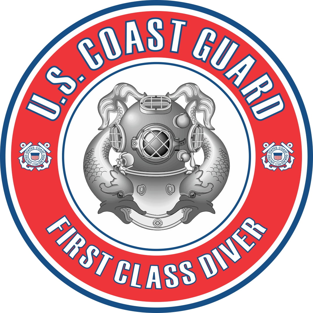 3.8 Inch U.S. Coast Guard First Class Diver Badge Decal - Walmart.com