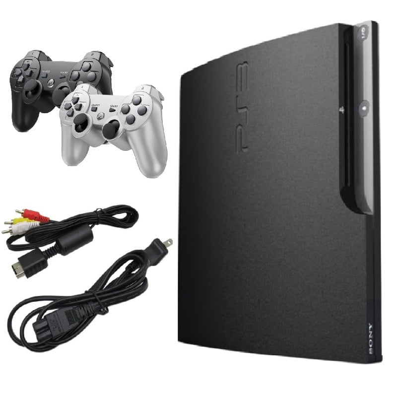 Restored Sony Playstation 3 PS3 Console Slim 120GB Black with 2 ...