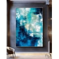 Abstract Ocean Waves Painting – Teal, Blue, Ivory Landscape Wall Art ...