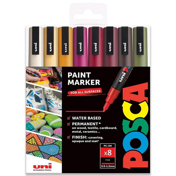 POSCA PC-3M - Paint Marker Art Pens - 0.9-1.3mm - Autumn Fall Tones Set ...
