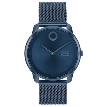 Movado Bold Men's Watch, Blue Dial, Stainless Steel Band, 100ft Water ...